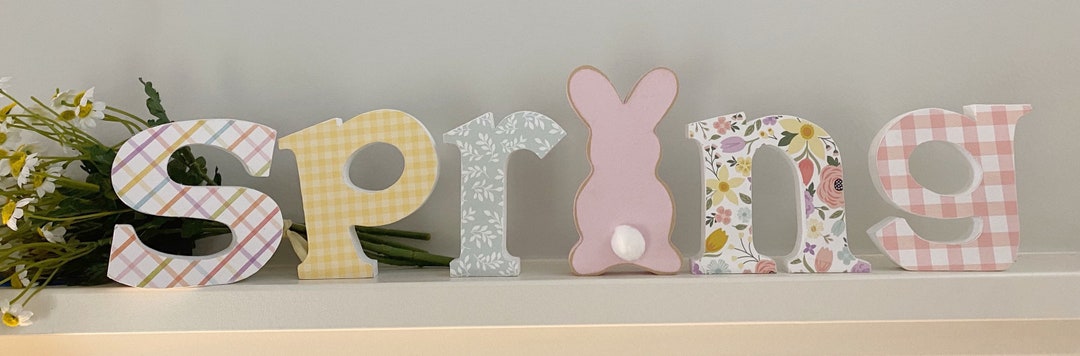 Spring Decor, Easter Decor, Spring Wood Blocks, Spring Letter Set ...