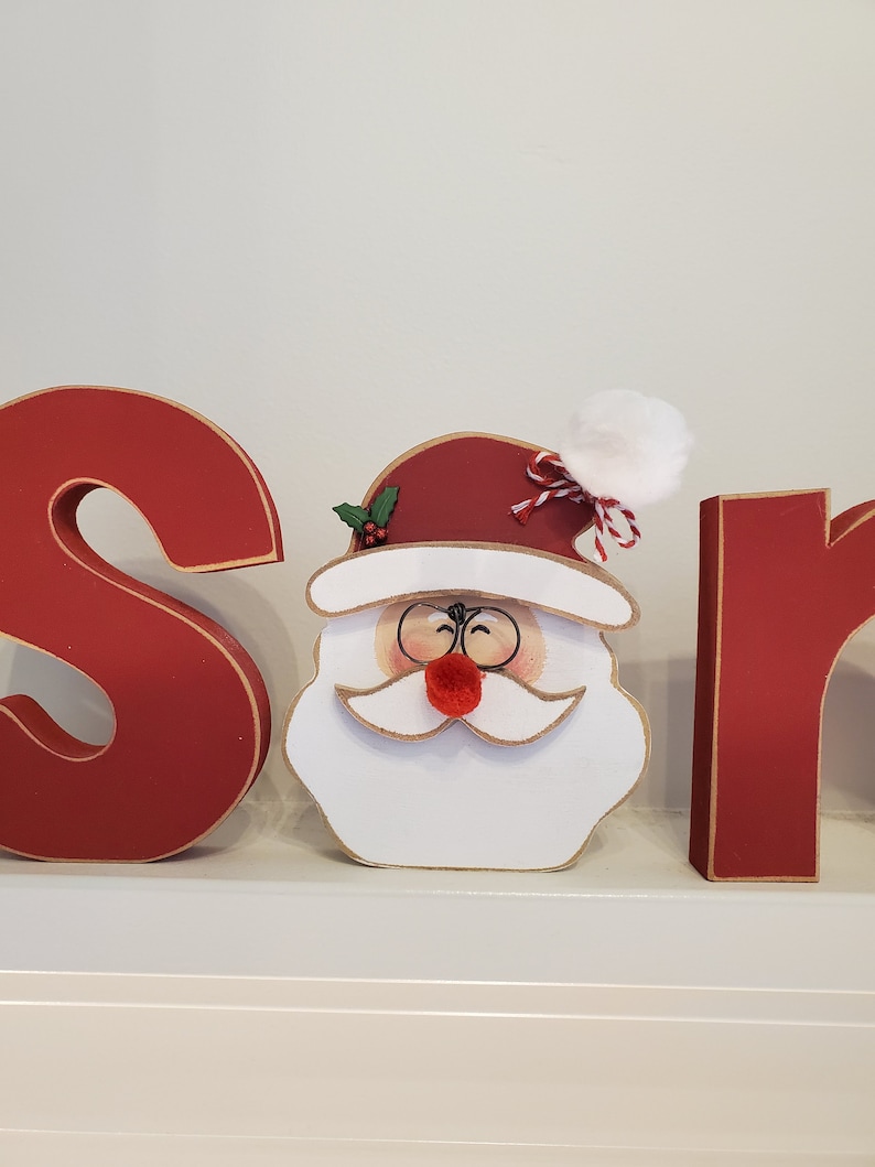 Santa Claus ** NEW ** Wood Letters Decor for Mantle or Shelf - Etsy