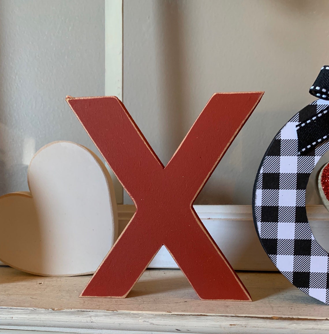 Xo Letters Valentine Block Valentine Mantle Decor - Etsy