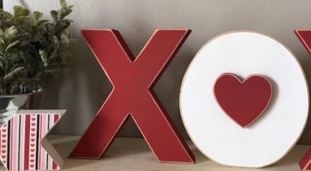 Xo Letters, Valentine Block, Valentine Mantle Decor, Valentines Day ...