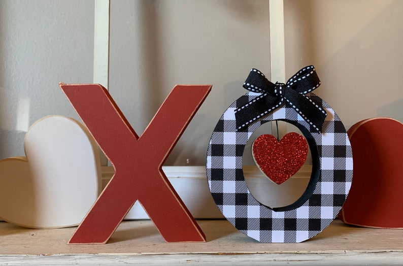 Xo Letters Valentine Block Valentine Mantle Decor - Etsy