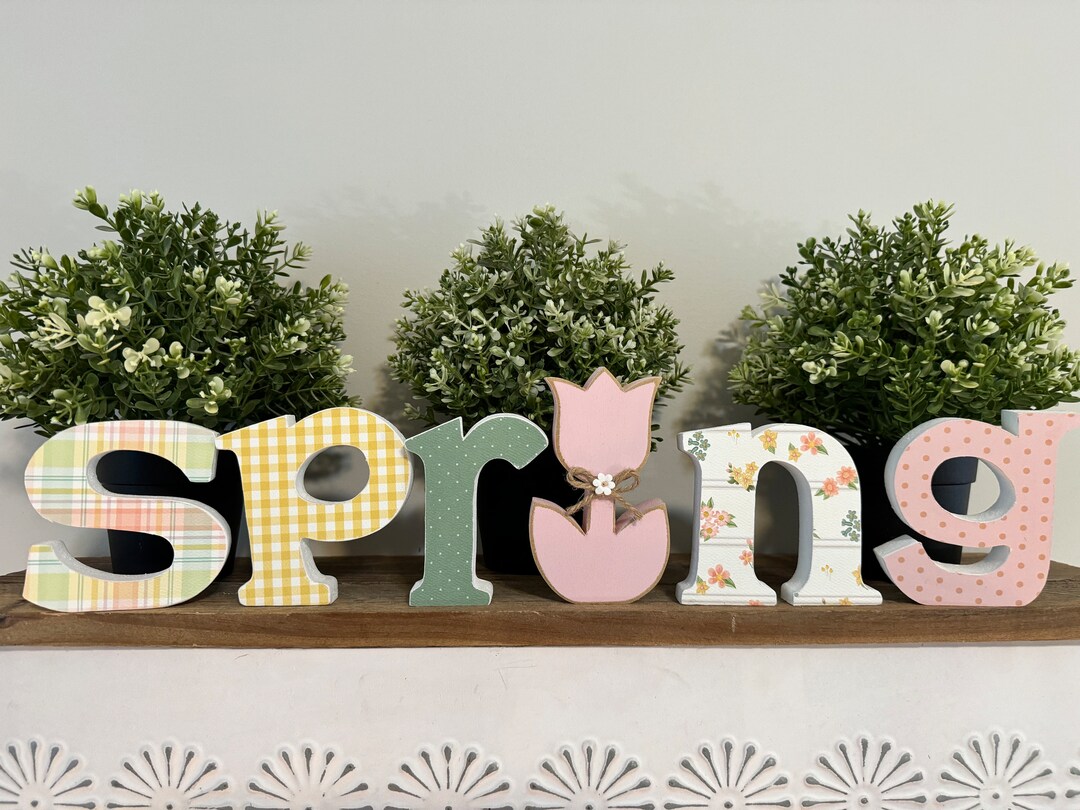 Spring Decor, Spring Decor, Spring Wood Blocks, Spring Letter Set ...