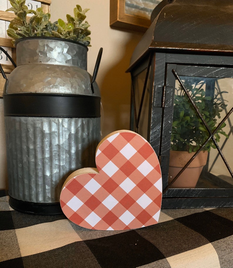 Valentine wood hearts farmhouse decor Valentine decor | Etsy