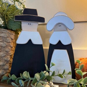 Handmade Thanksgiving Pilgrim Set: 7" Fall Decor - Etsy
