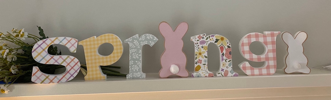 Spring Decor Easter Decor Spring Wood Blocks Spring Letter - Etsy