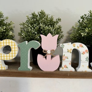 Spring Decor, Spring Decor, Spring Wood Blocks, Spring Letter Set ...