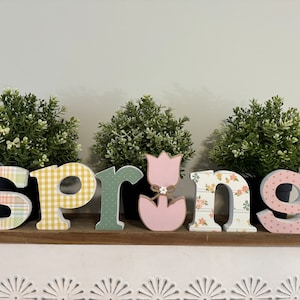 Spring Decor, Spring Decor, Spring Wood Blocks, Spring Letter Set ...