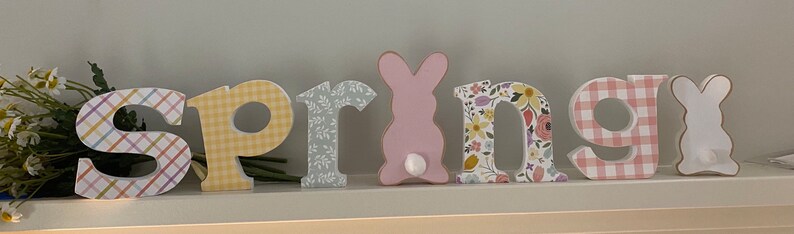 Spring Decor Easter Decor Spring Wood Blocks Spring Letter - Etsy