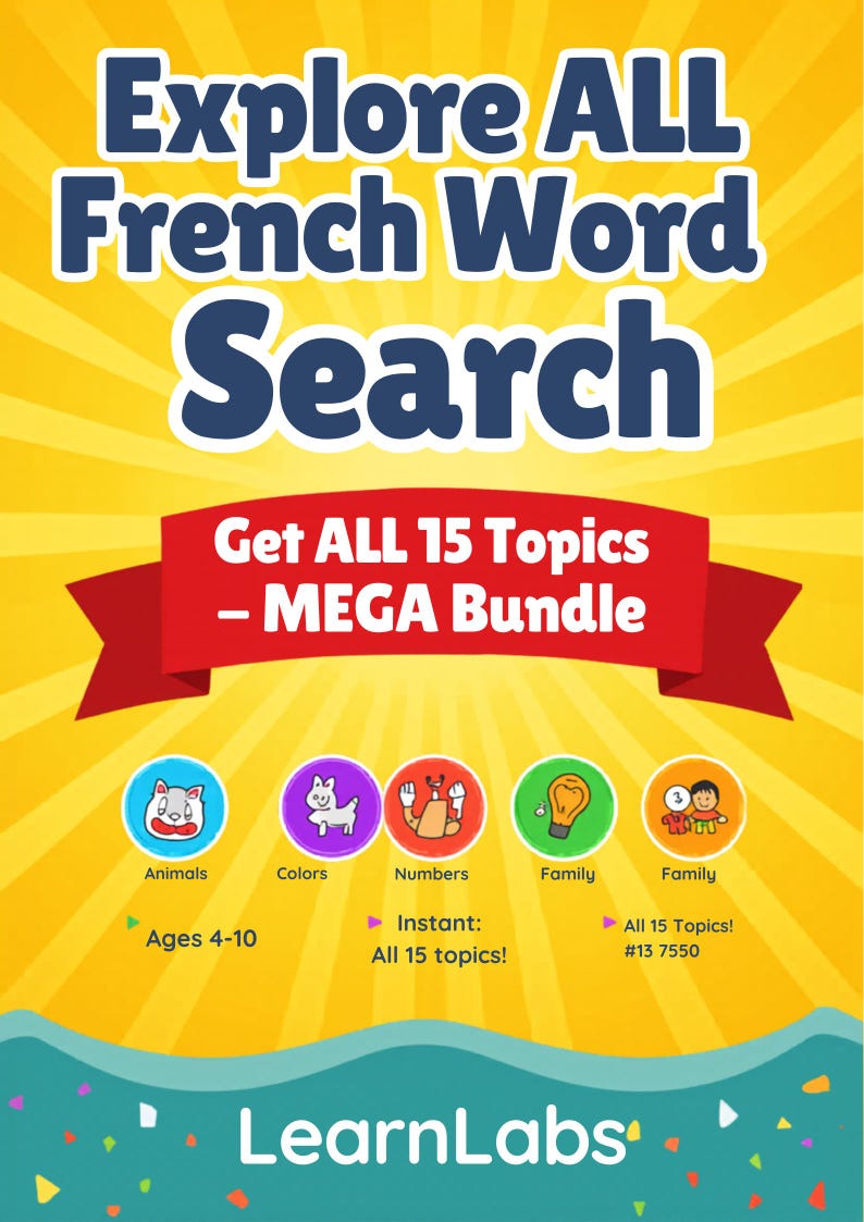 French Fruits Word Search Printable – Vocabulary Learning Activity (PDF ...