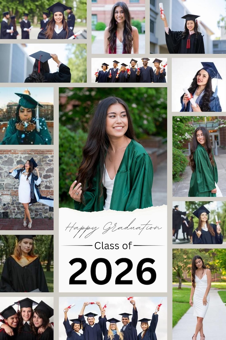 Graduation Bundle 2026 Canva Templates | Black Gold Party Kit (digital ...