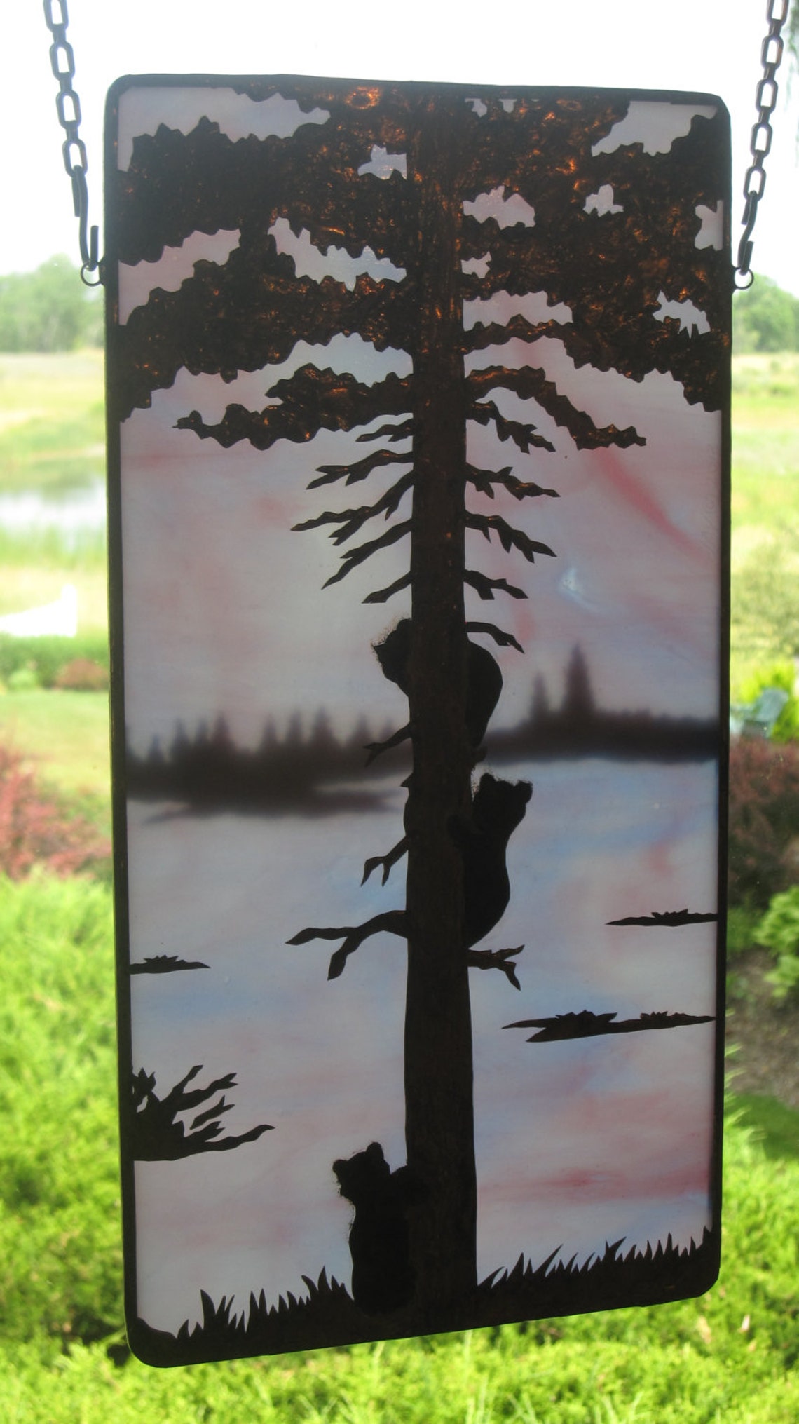 Stained Glass Copper Overlay bear Cubs the Cub - Etsy