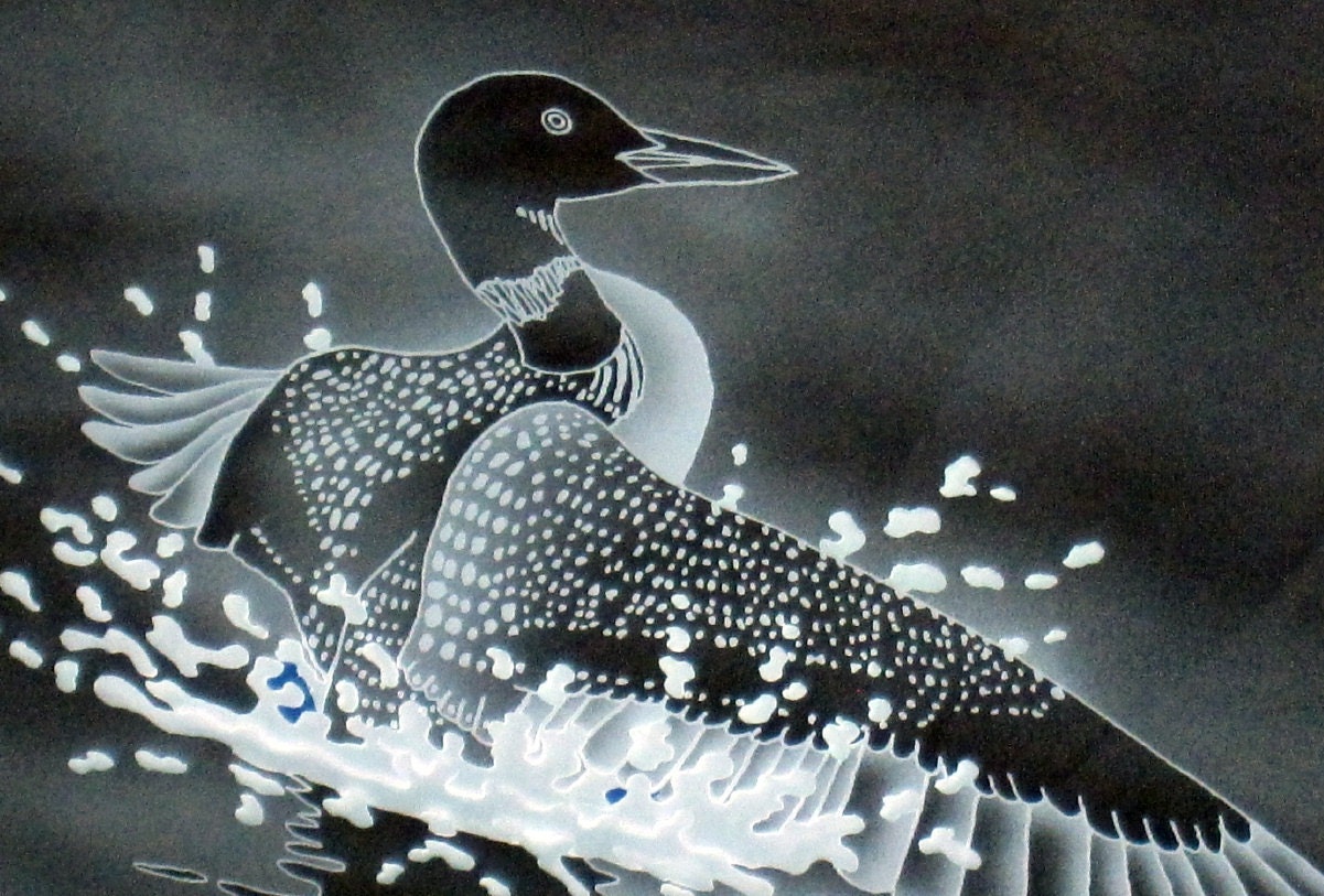 Etched Glass Loon Sculpture Water And Moonlight. Glass Sculptures ...