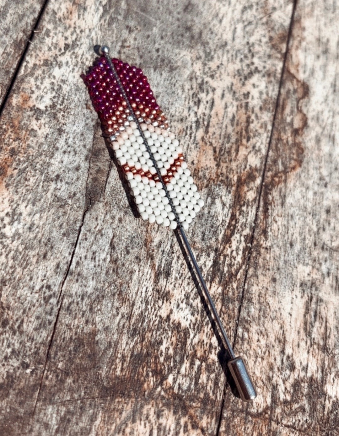 Beaded Feather Hat Pin - Etsy