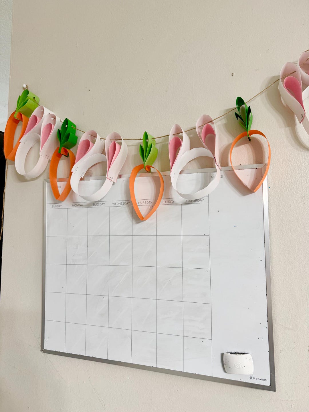 Easter Pastel Paper Chain Garland | Spring Party Decor | Bunny & Carrot ...