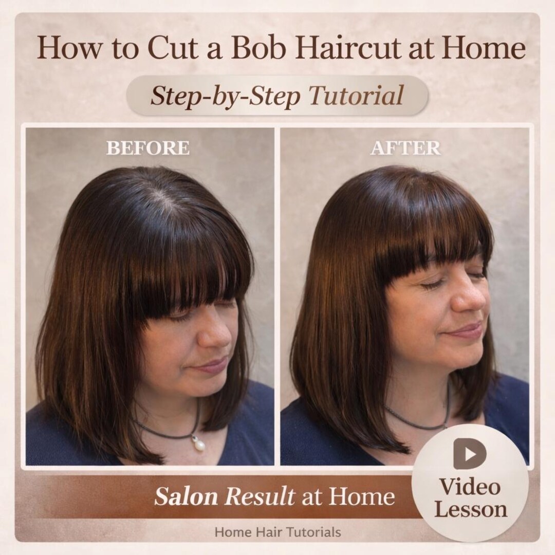 Bob Haircut at Home Tutorial | DIY Haircut Guide | Step-by-step Bob Cut ...