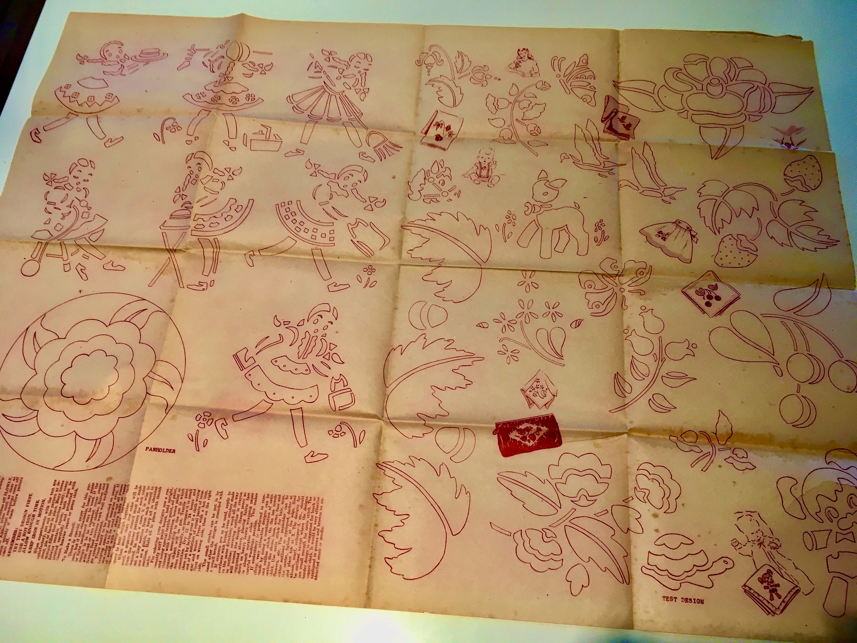 Vintage Embroidery Transfer Patterns Iron on Stencils March 1946 ...