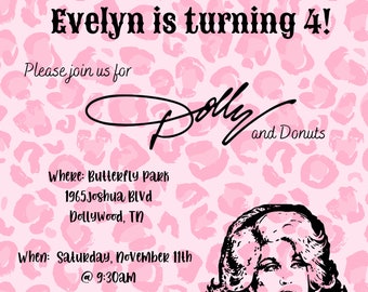Dolly Parton Bithday Invitation, Digital Invite, Easy to Use, Party ...