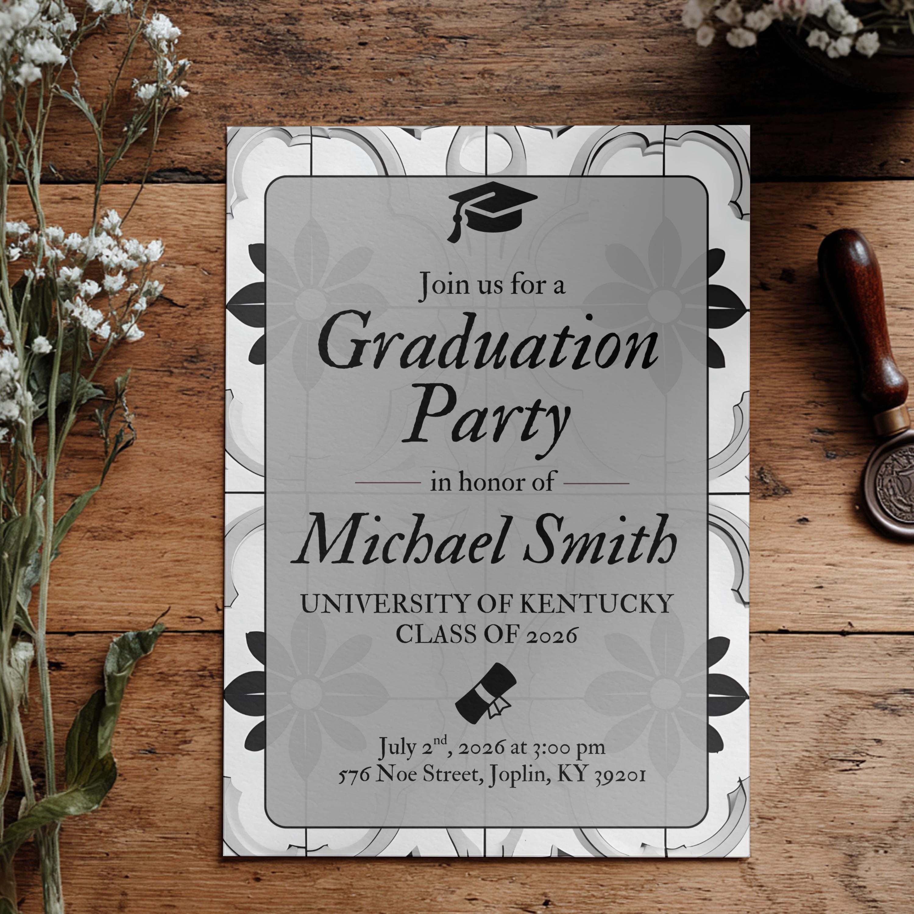 Graduation Party Invitation Template Editable, Printable Graduation ...