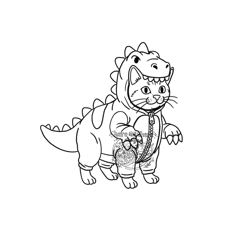 Cat in Dinosaur Costume - Etsy