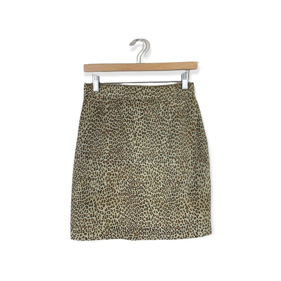 Leather Cheetah Print Skirt - Gem