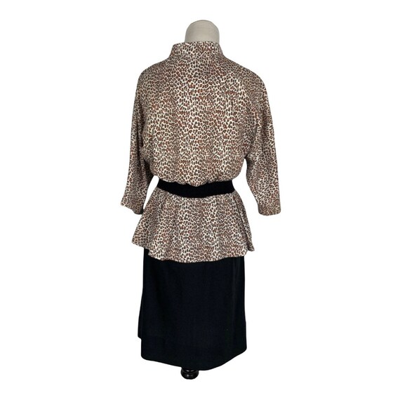 Peg Bundy Style Leopard Print Peplum Dress - Gem