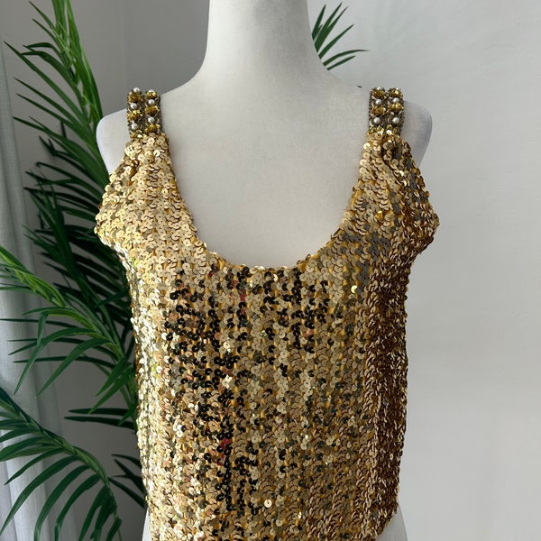 Gold Sequin Top - Etsy