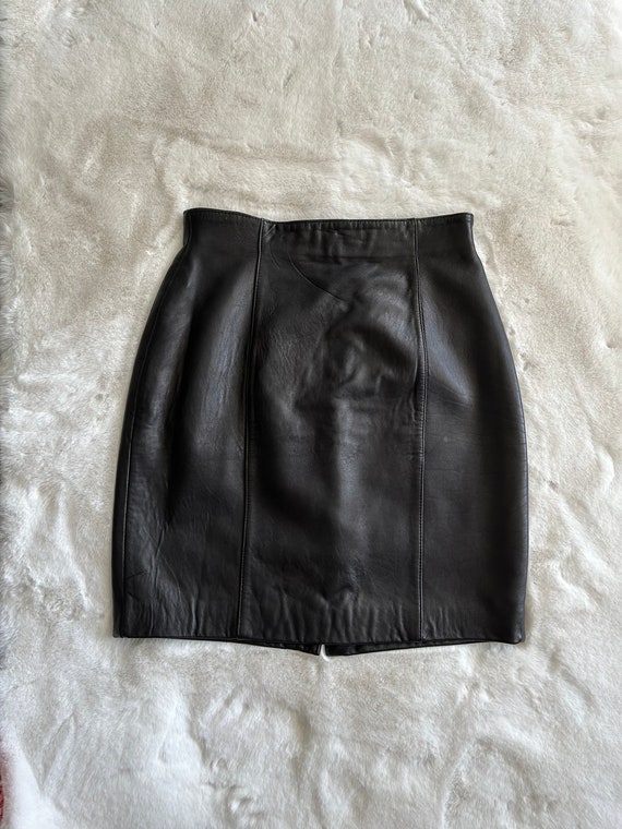 Black Leather Skirt 90s Gem