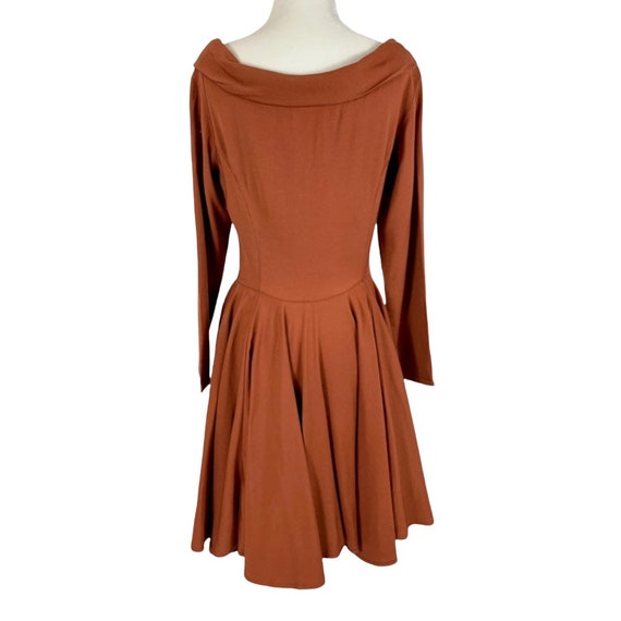 Vintage Echo Rust Colored Long Sleeve Dress - Gem