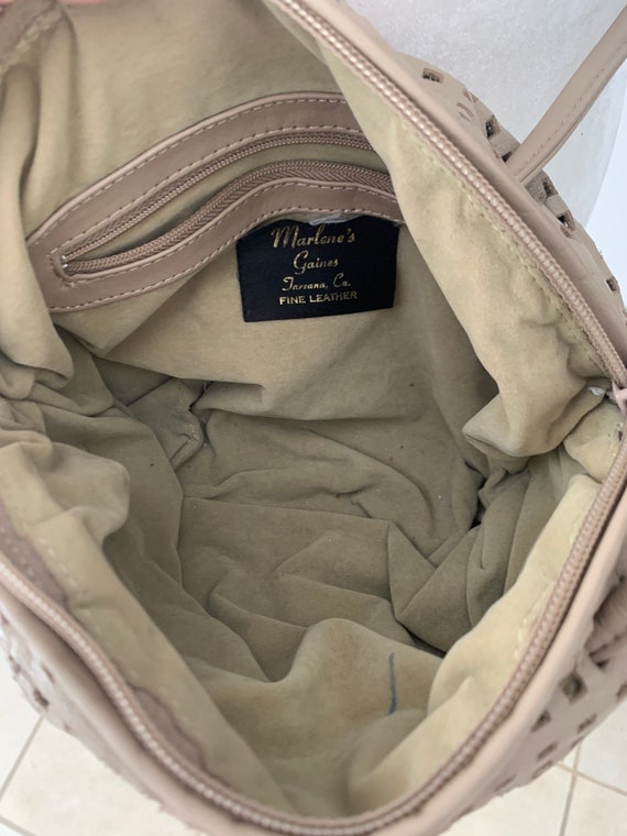 Greige Leather Crossbody Bag - Gem