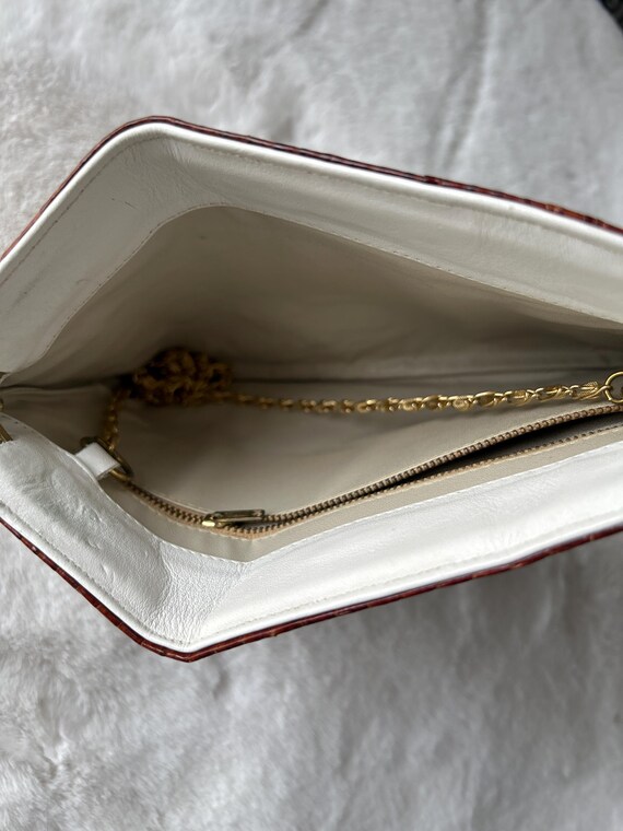 Vintage 70’s Earth Tone Snake Skin Clutch - Gem