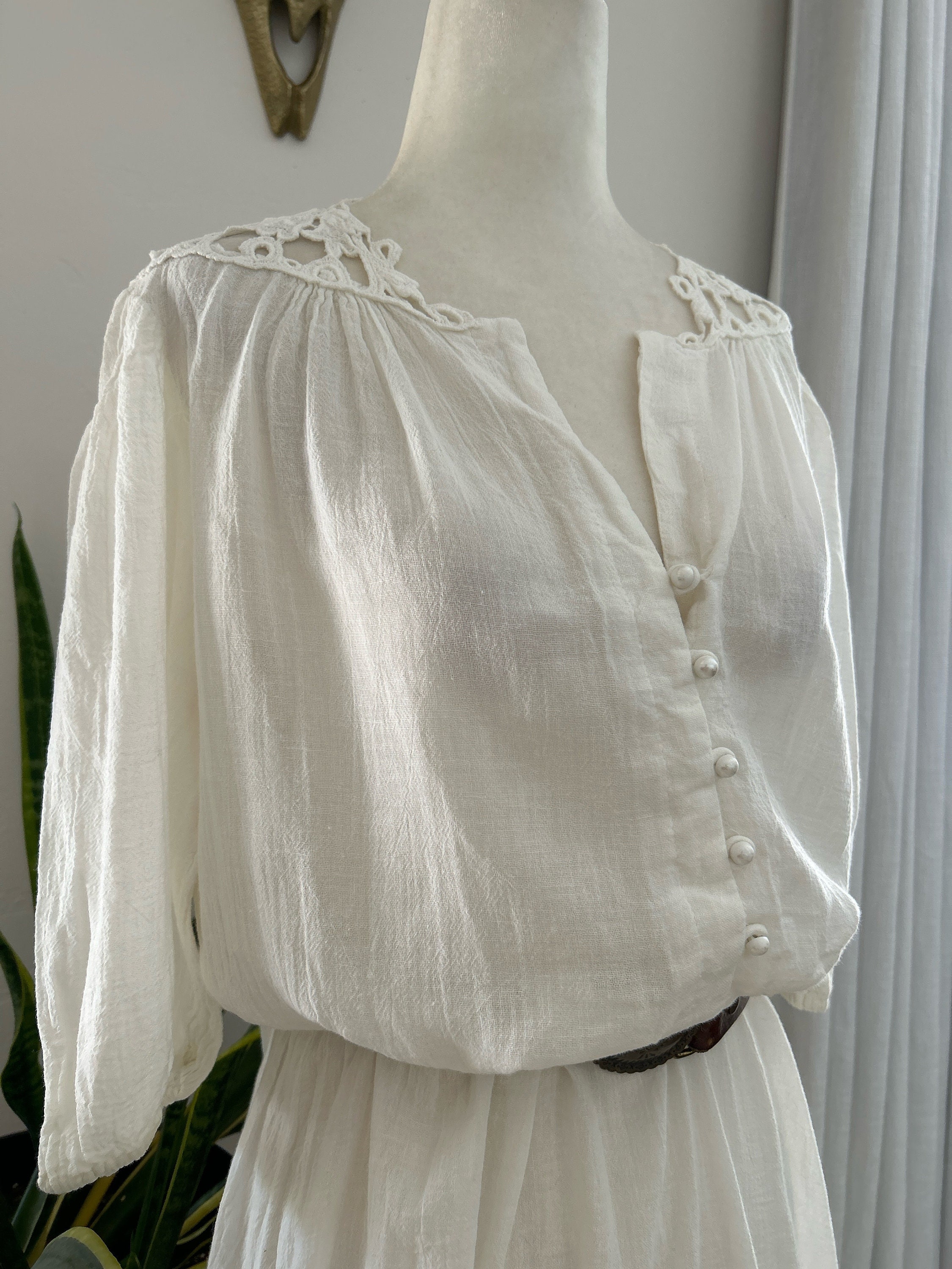 Vintage Indian Gauzy Cotton Dress - Etsy