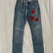 Vintage Cache Rose Embroidered High Waisted Denim Jeans - Etsy