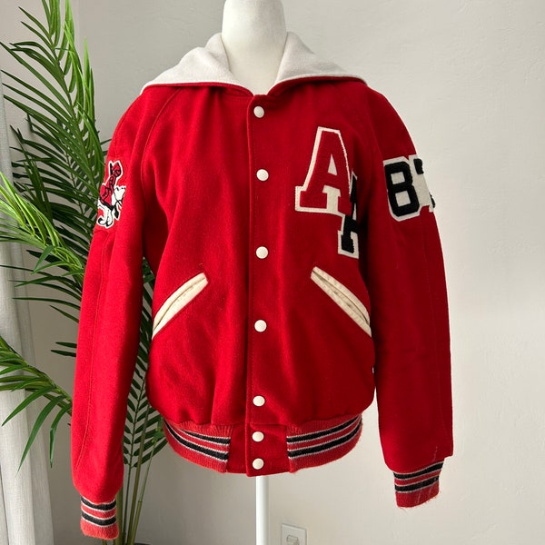 Red Letterman Jacket - Etsy