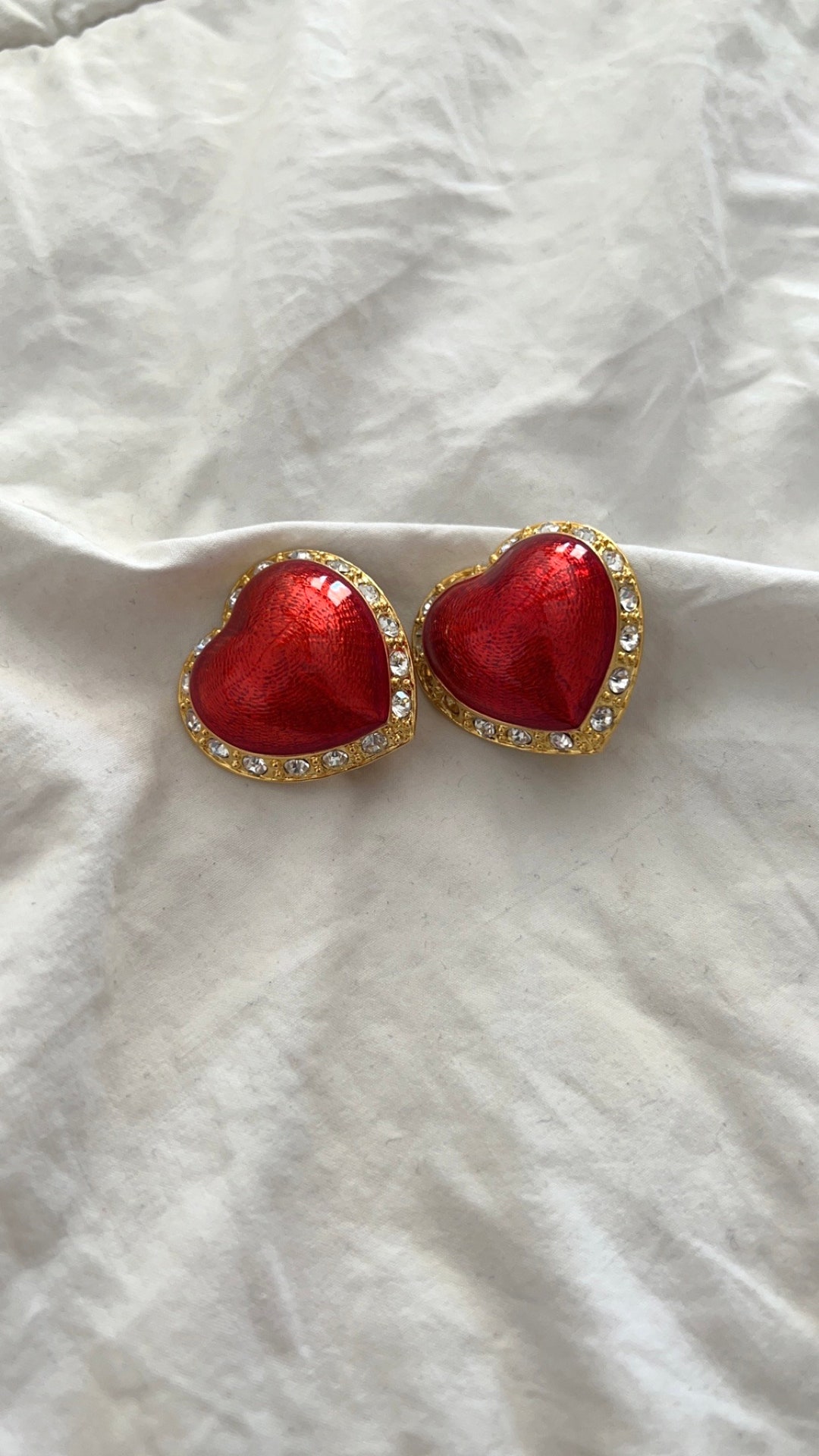 Rare Victorias Secret Red Enamel Heart Statement Earrings - Etsy
