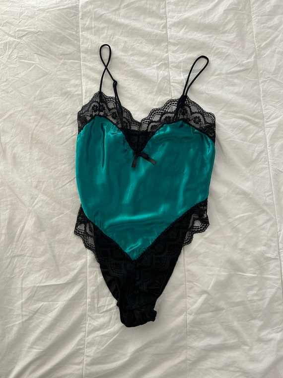 Vintage Emerald Green Lace Teddy - Gem Vintage Emerald Green Lace Teddy - Gem