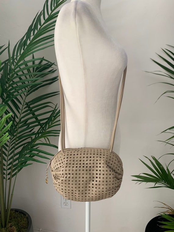 Greige Leather Crossbody Bag - Gem