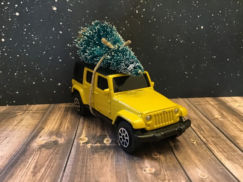 Jeep Wrangler Carrying Christmas Tree Yellow Jeep - Etsy