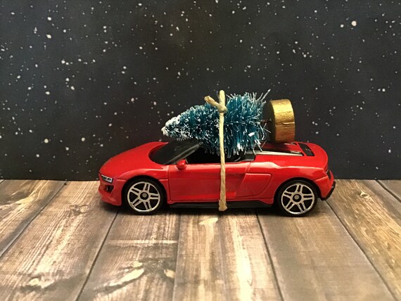 Audi R8 Spyder Carrying Christmas Tree Red Audi Car Christmas | Etsy