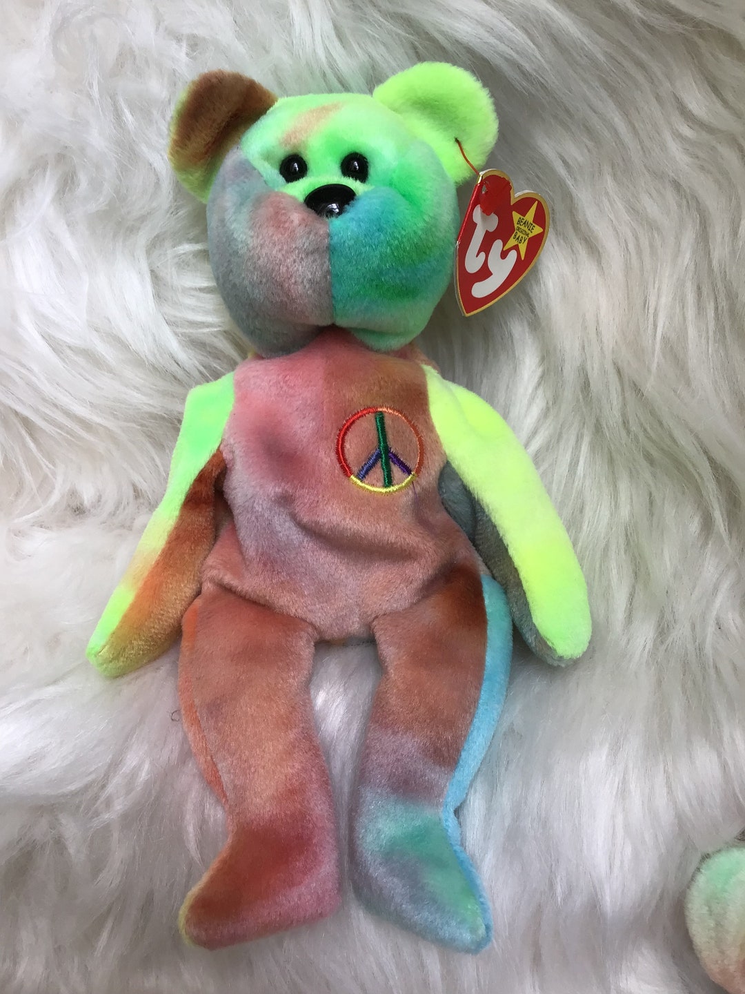 Peace Bear, Vintage Beanie Baby Peace Bear,new Ty Peace Bear Beanie ...