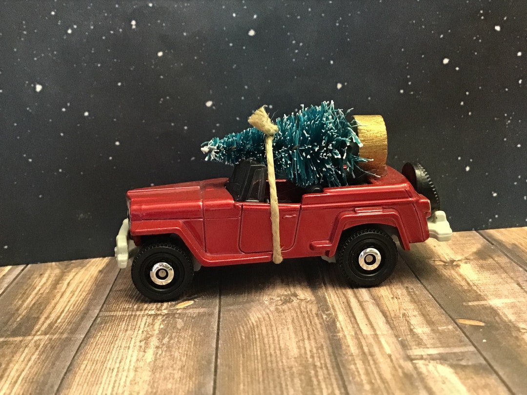 Jeepster Willys Carrying Christmas Tree,1948 Jeep Christmas Ornament ...