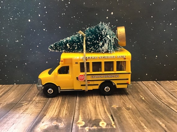 School Bus Carrying Christmas Tree School Bus Christmas - Etsy