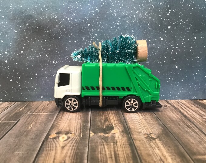 Garbage Truck Carrying Christmas Tree, Garbage Truck Christmas Ornament ...