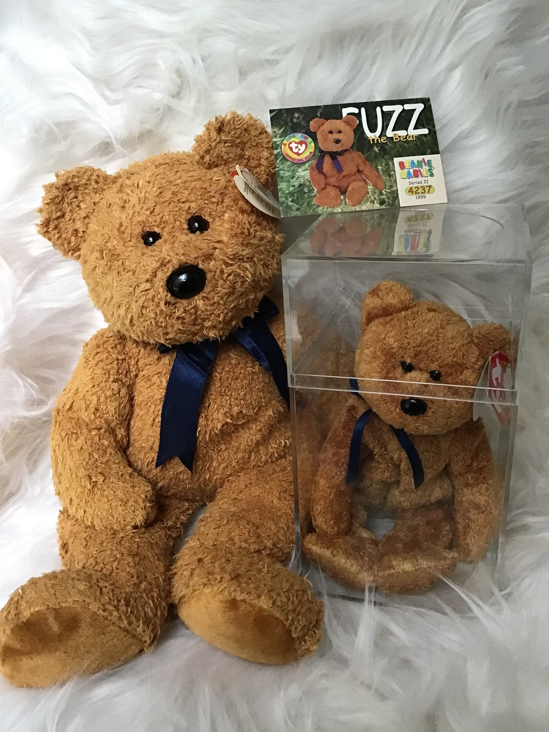 Ty Fuzz Beanie Baby Buddy and Bear Set,fuzz Beanie Babies Bear ...
