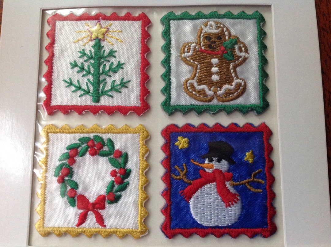 Christmas Embroidered Holiday Stamps, Christmas Appliqués,christmas ...