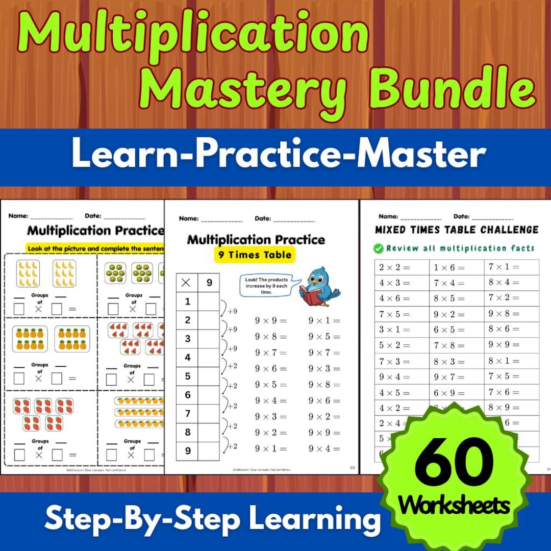 Basic Multiplication Worksheets Bundle| Grade 234 | Basic Concepts and ...