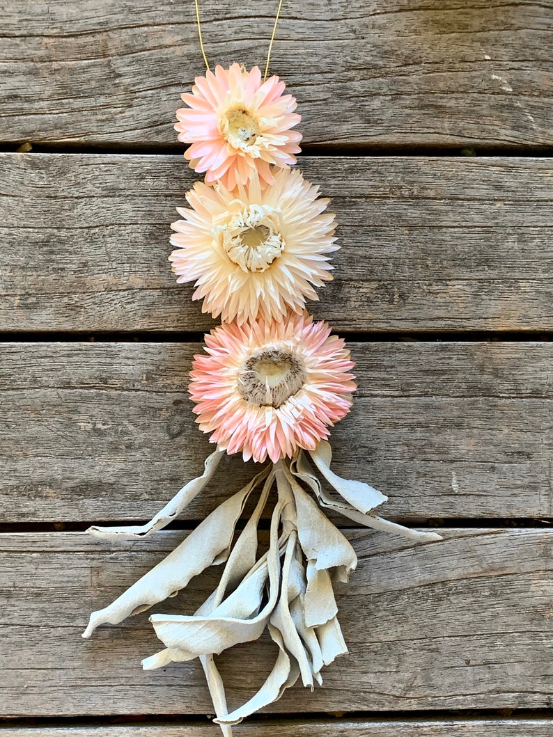 White Sage Ornaments With Straw Flowers Sage Clusters Smudge - Etsy