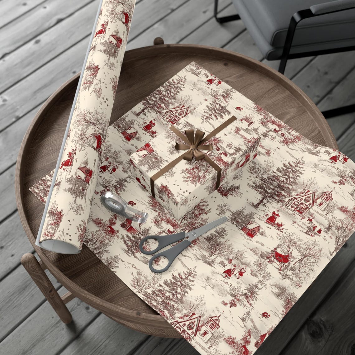 Gift Wrap Papers, Vintage Victorian Christmas Toile Wrapping Paper ...