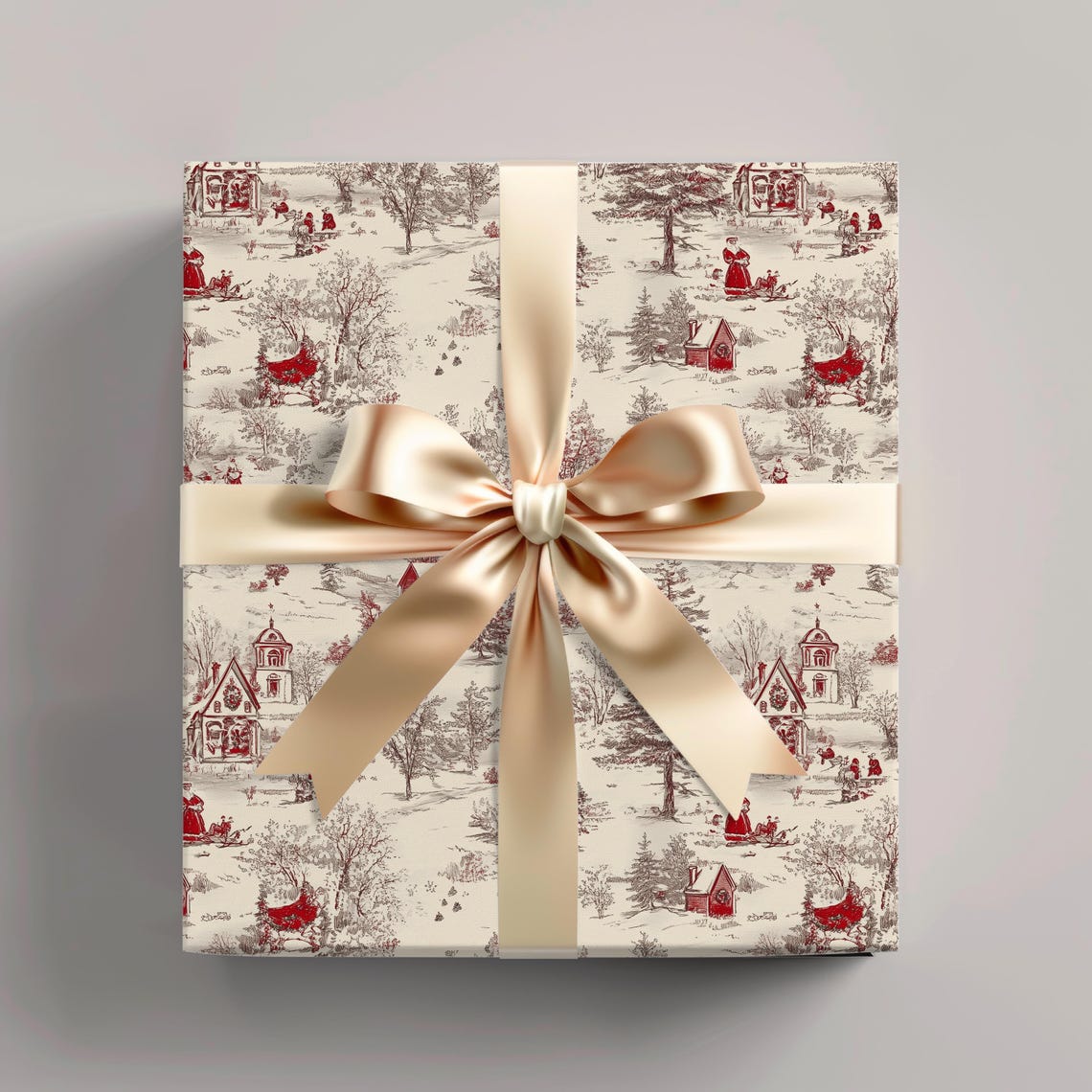 Gift Wrap Papers, Vintage Victorian Christmas Toile Wrapping Paper ...