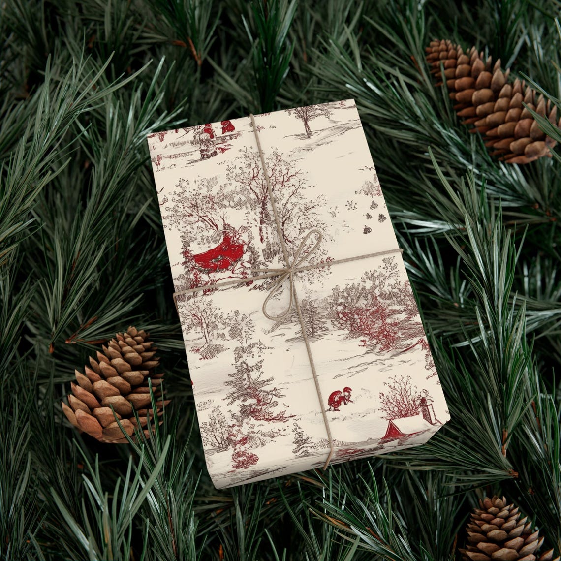 Gift Wrap Papers, Vintage Victorian Christmas Toile Wrapping Paper ...