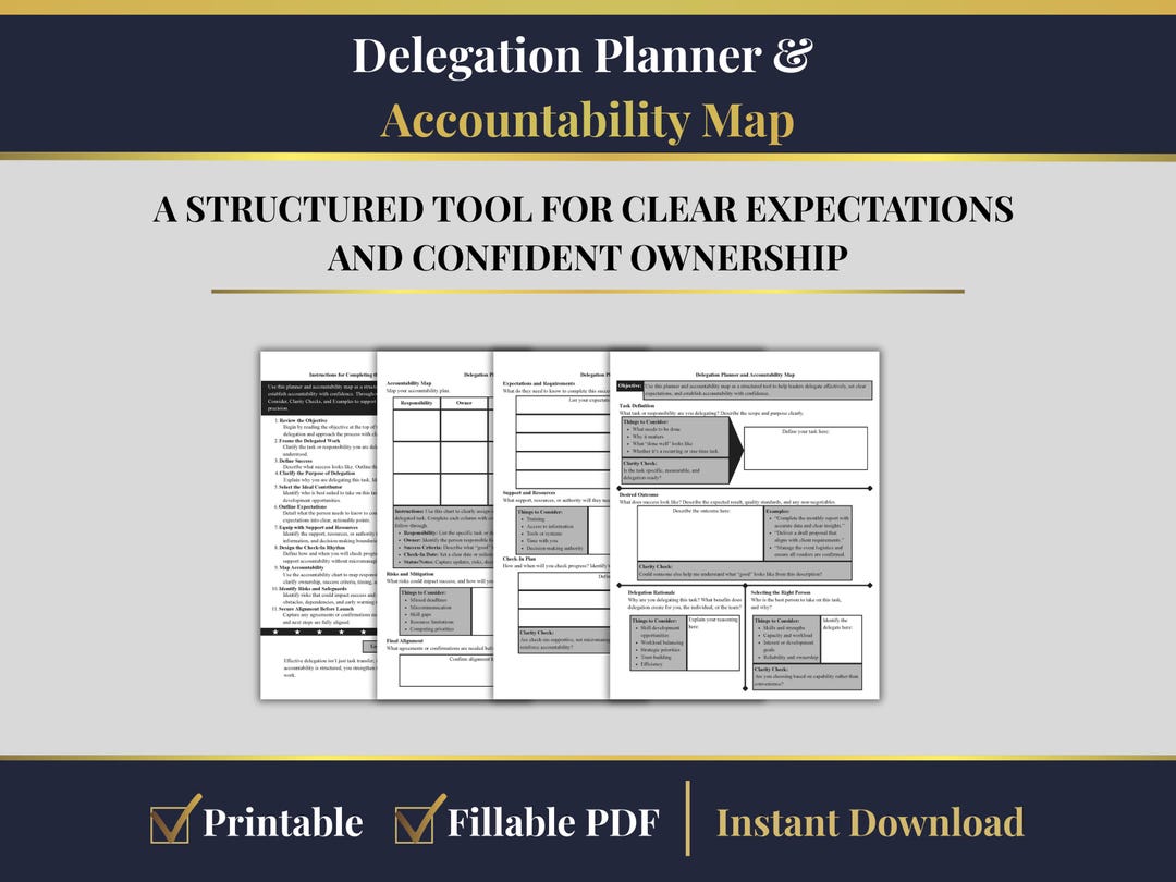 Delegation Planner Template | Accountability and Team Leadership ...
